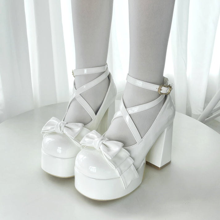 Eternal Sweet Lolita White Black Pink Blue High Heels Shoes – Sugarplum ...